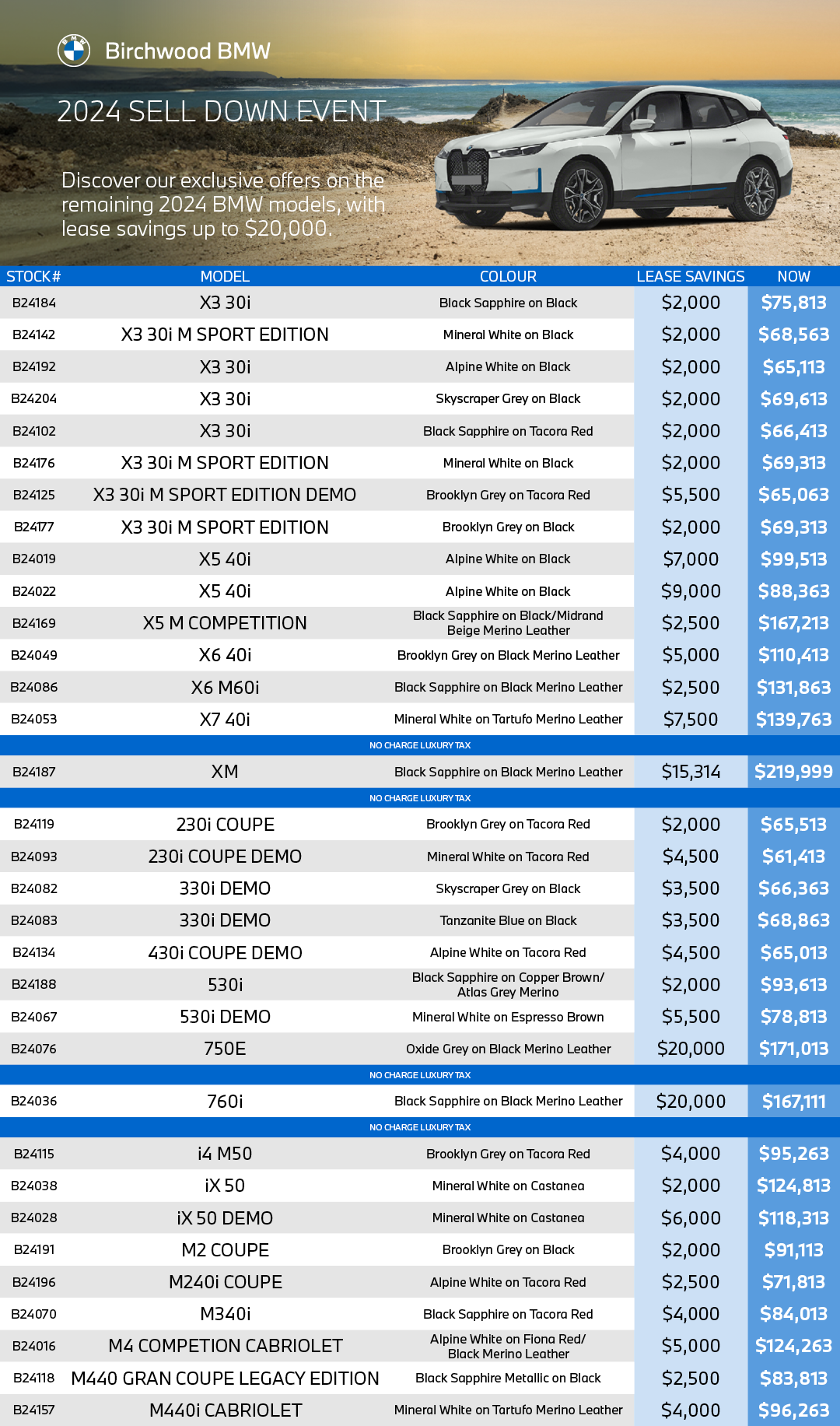 Monthly Sales Offer | Birchwood BMW